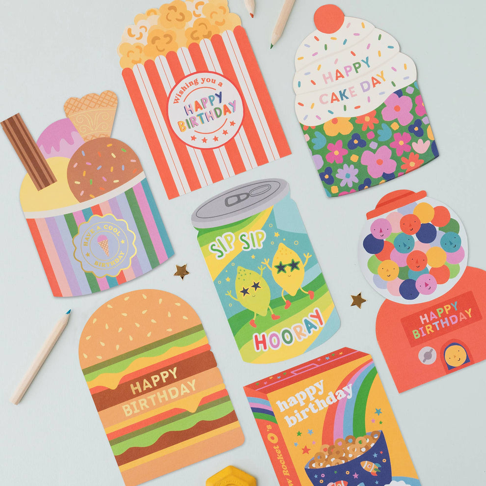 Popcorn Birthday Card | Food themed Birthday Card – Origami Doll