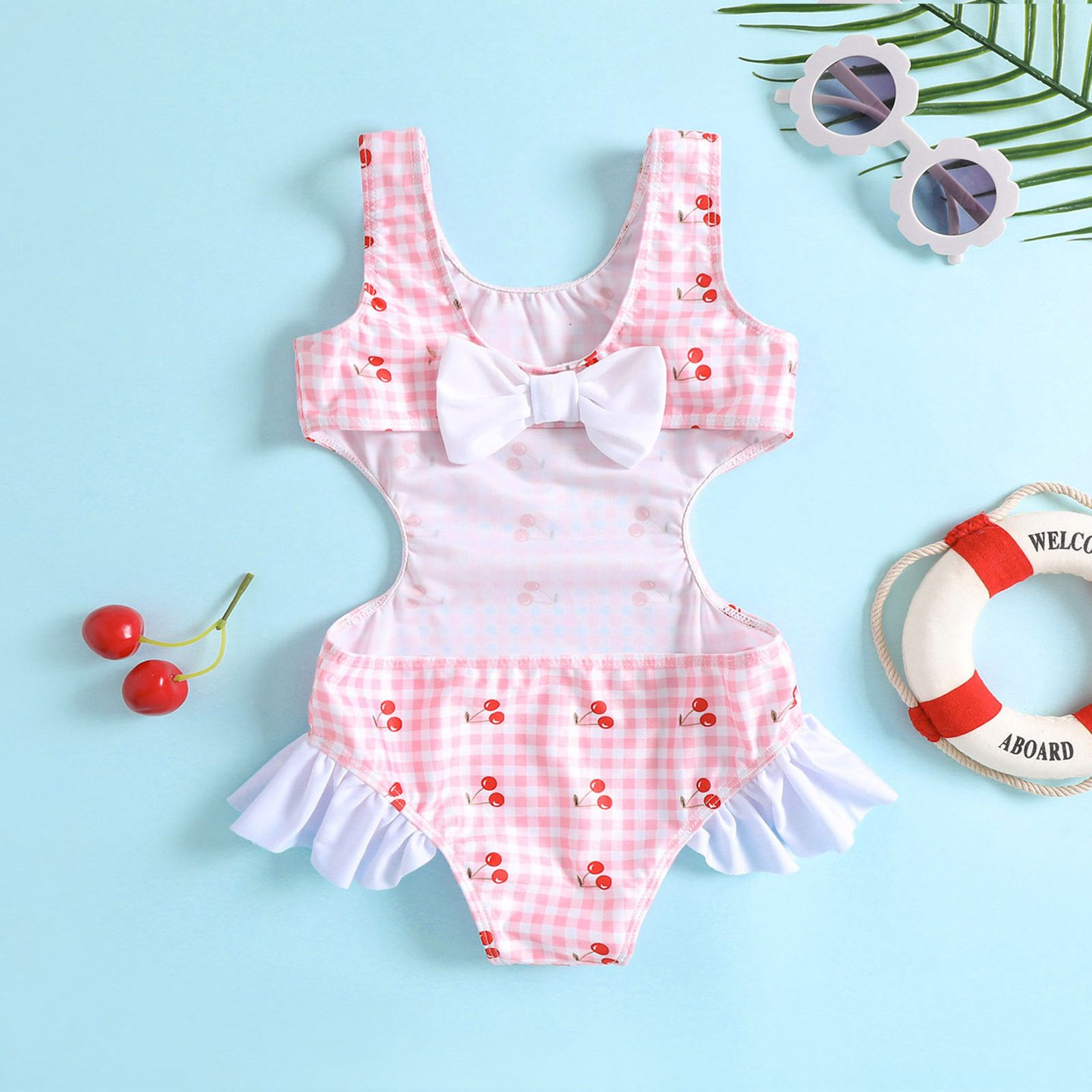Cherry kids swimsuit – Origami Doll